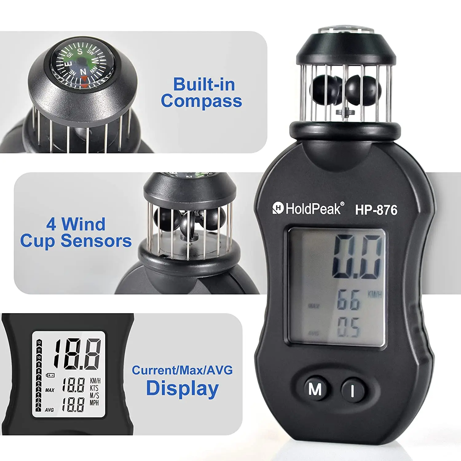 Holdpeak-HP-876-Handheld-Anemometer-Digital-Wind-Speed-Meter-Measuring ...