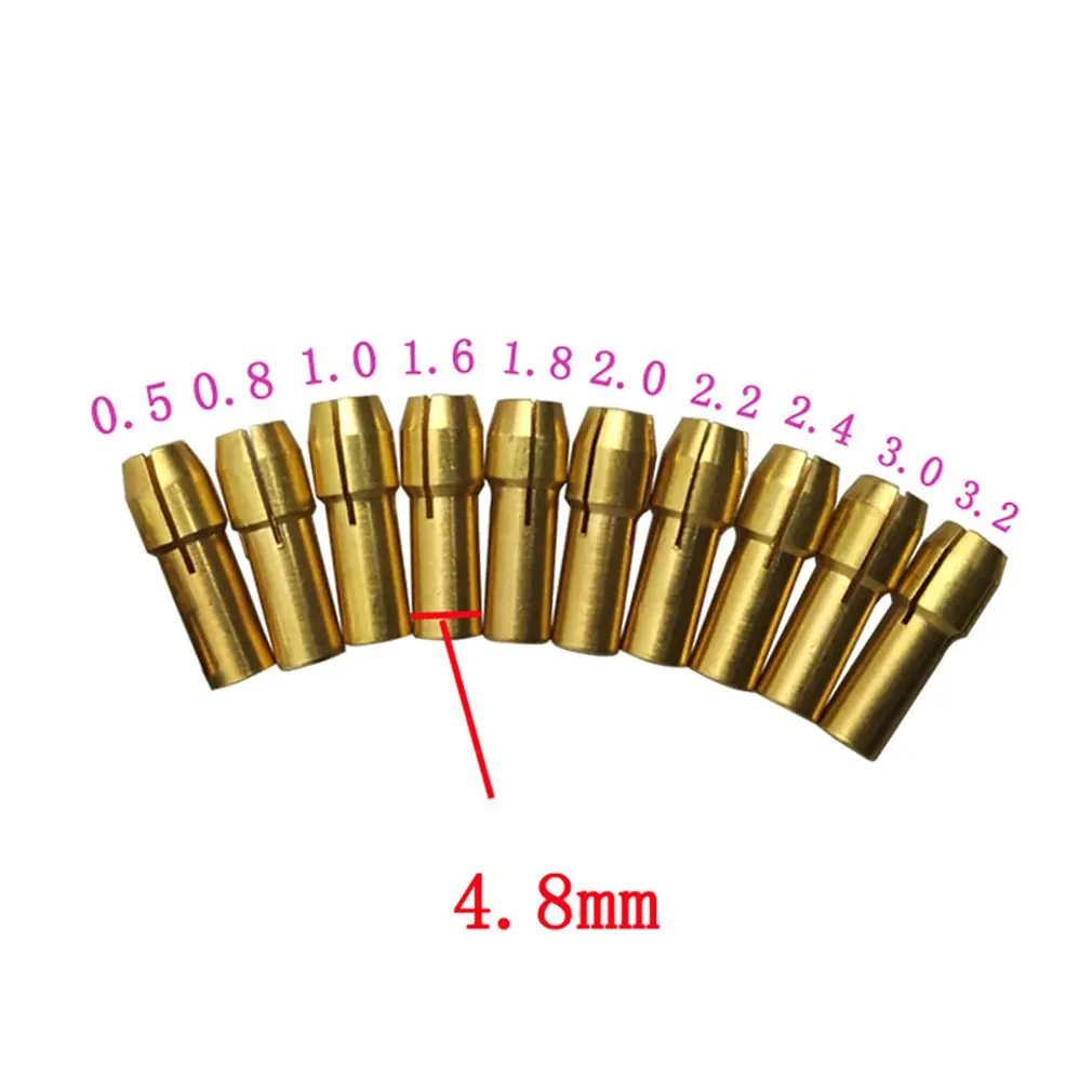 Best Offer 10PCS/SET Three-jaw Copper Drill Chuck Collet Clip Bit Set ...
