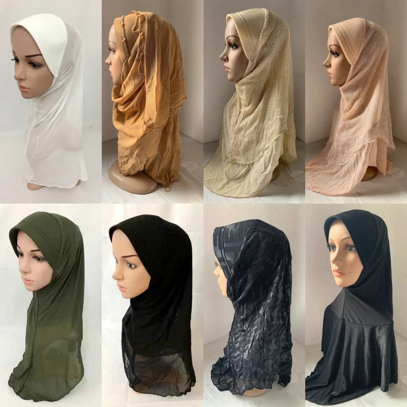 Muslim Women One Pieces Amira Instant Shawls Islamic Hijab Arab ...