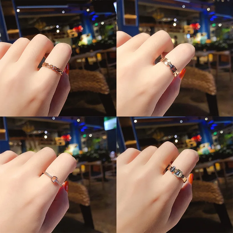 Retro Normcore Style Titanium Steel Forefinger Ring Women's Non ...