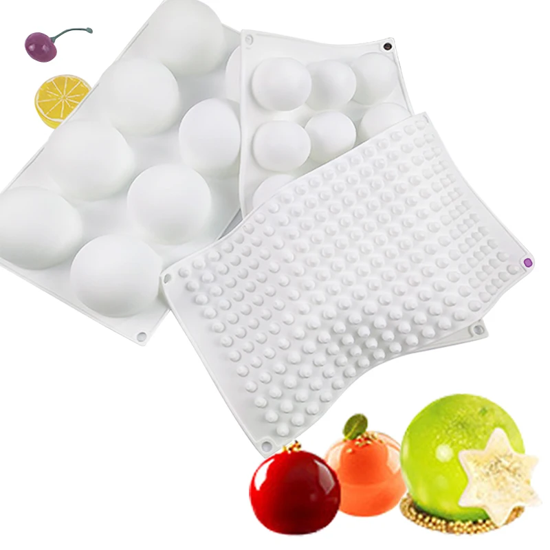 Multi-Cavity-Silicone-Mousse-Cake-Molds-Round-Ball-Shaped-Cake-Bakeware ...
