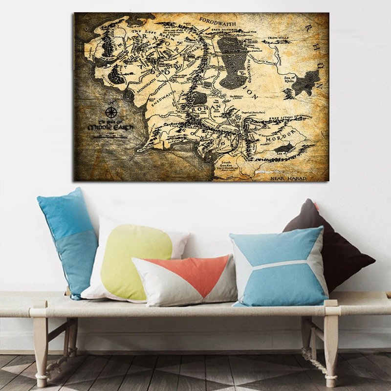 Wall-Art-staro-ytna-mapa-malarstwo-mapa-zdj-cia-cienny-Vintage-grafika ...