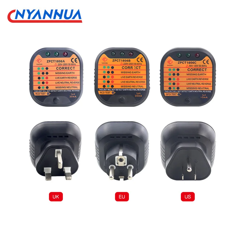 1 PC EU UK US Outlet Socket Tester Detector Circuit Polarity Voltage ...