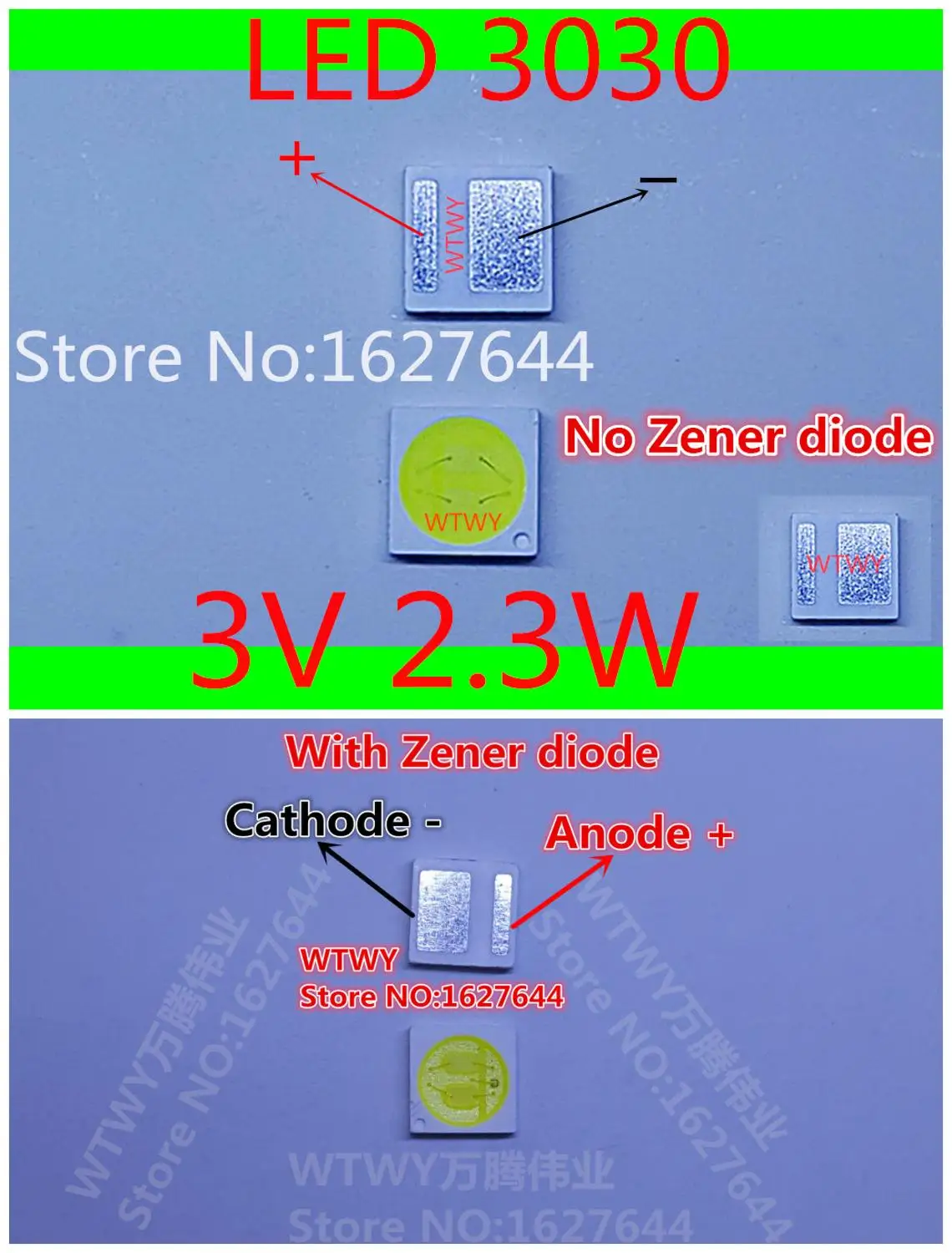 Light Beads - 100pcs Original New Led 3030 Backlight Cool White 2.3w 3v ...