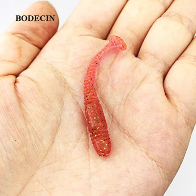 16PCS Soft Silicone Worm Rubber Grub T Tail Artificial Fake Bait Suit ...