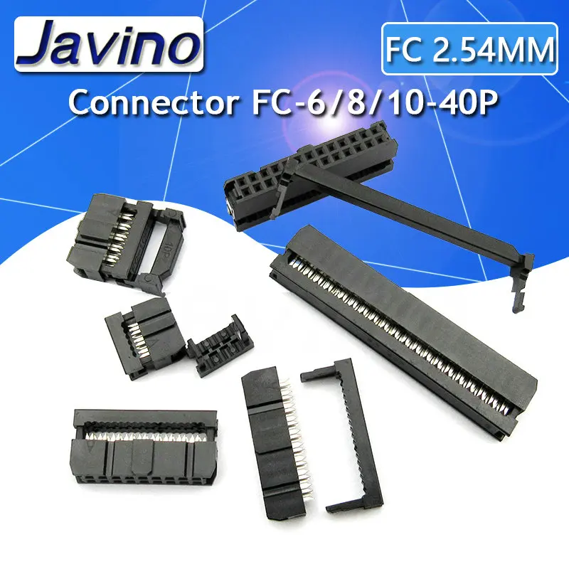 5Sets 2.54mm IDC Socket 2x5 Pin 10 Pin Dual Row IDC Female Header ...