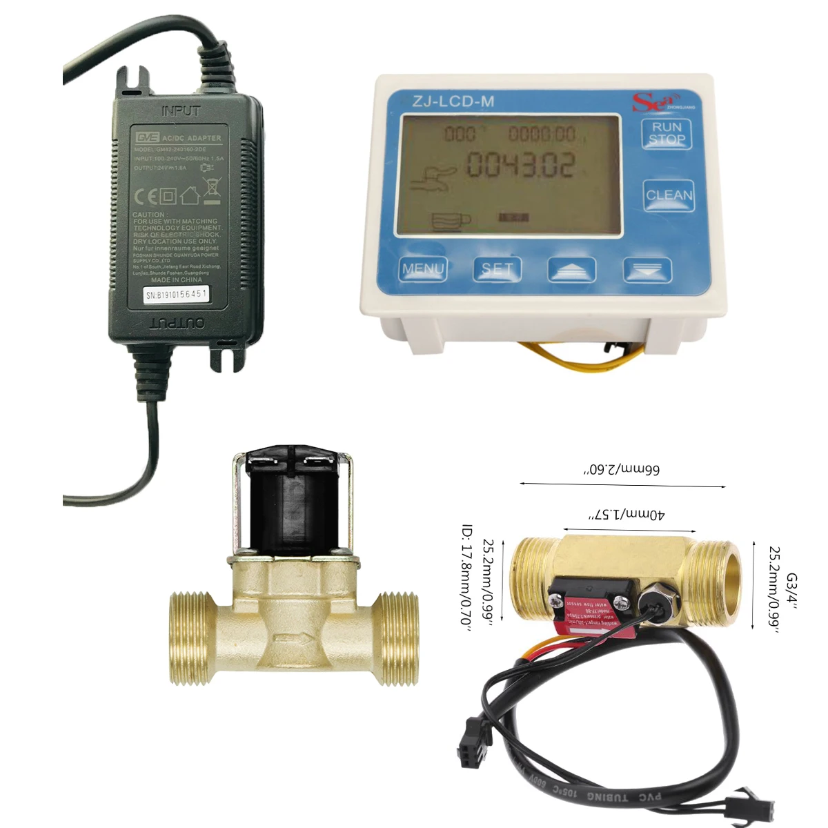 Zj-lcd-m Dosage Quantitative Controller Bspp G3/4" Water Flow Meter ...