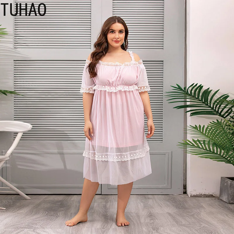 TUHAO 4XL 3XL Woman Casual Dresses Large Size Women's French Dress ...