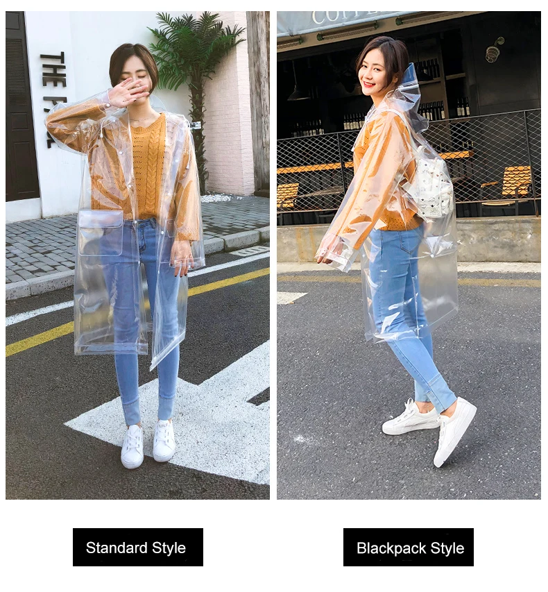 Trench,Imperméable Transparent en plastique EVA pour adultes ...