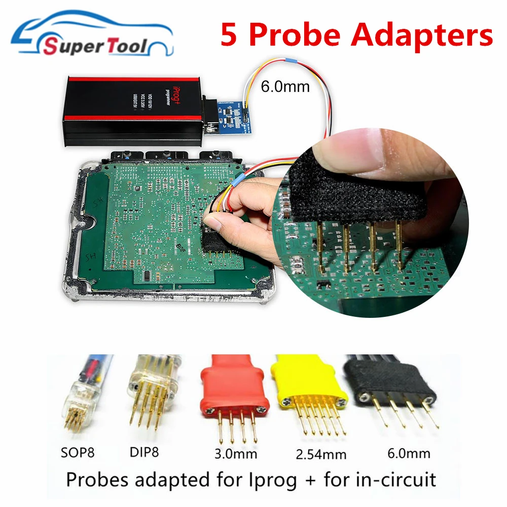 Iprog Iprog Pro Programmer 5 Probes Adapters For Incircuit Ecu Work With Iprog Pro Key