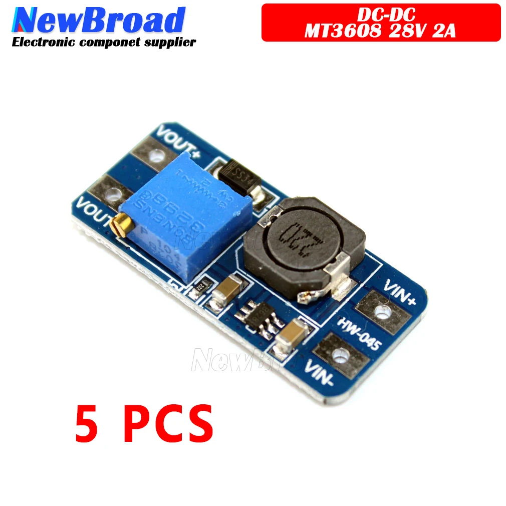 5PCS MT3608 DC-DC Step Up Converter Booster Power Supply Module Boost ...