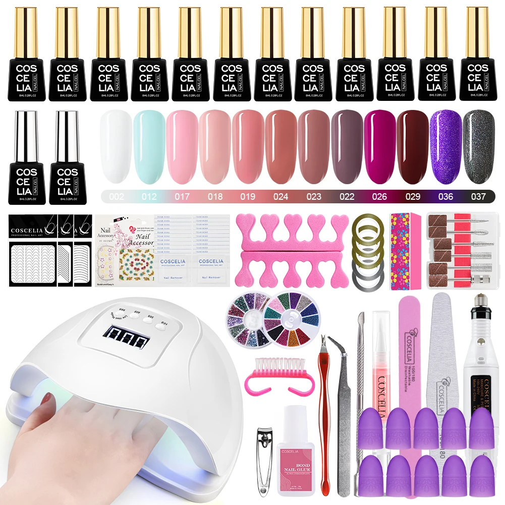 COSCELIA 80 Вт УФ светодиодная лампа для сушки ногтей для маникюра ...