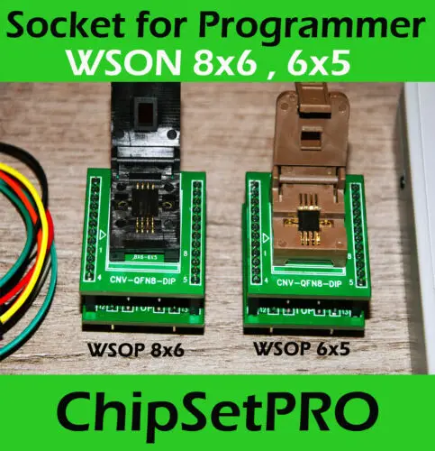 Adaptador de enchufe SMD SPI IC WSON 8 QFN8 PIN 6x8mm, Chips de 6x5mm ...