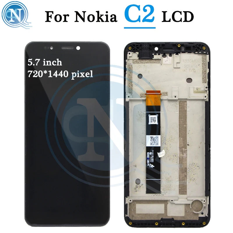 5.7"IPS For Nokia C2 LCD Display Touch screen Digitizer with frame ...