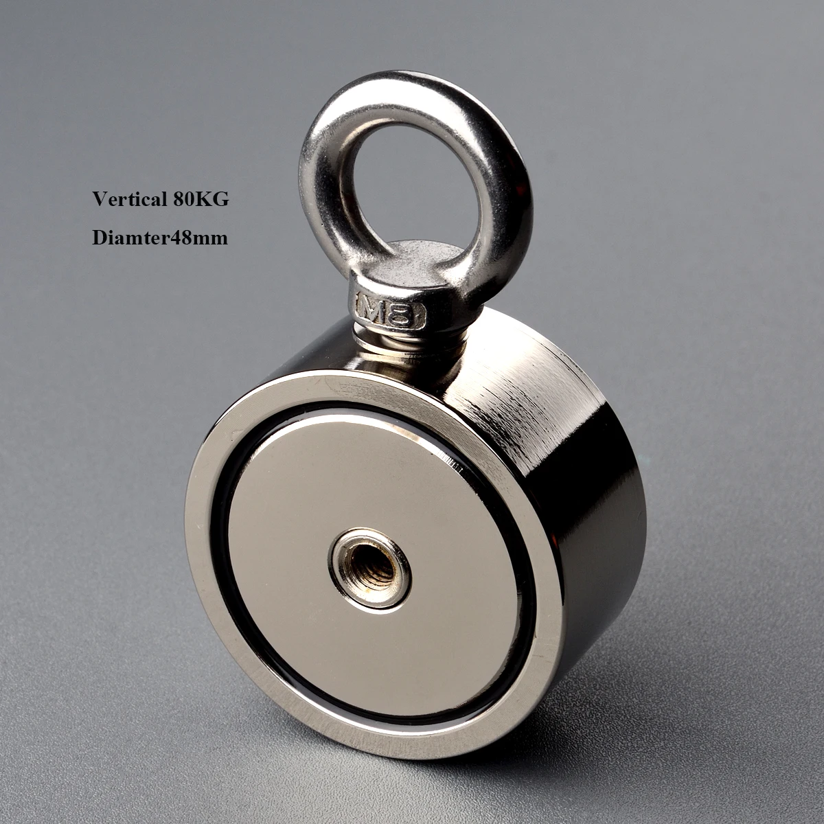 80-250KG Double Sides Neodymium N52 Magnet Salvage Magnetic Hook Deep ...