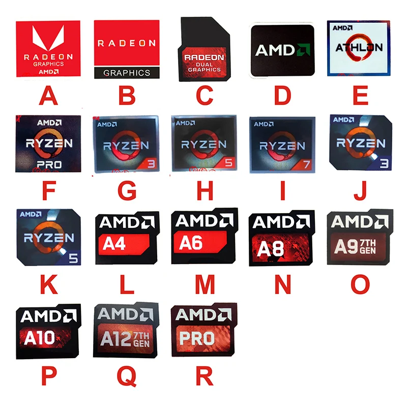 Etiqueta decorativa diy amd série processador athlon ryzen r 3 5 7 ...