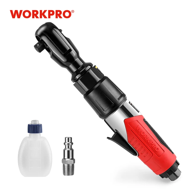 WORKPRO 에어 래칫 렌치, 공압 래칫 렌치, 최대 토크 출력, 360 도 조절 가능한 배기, 3/8 인치, 68N.m