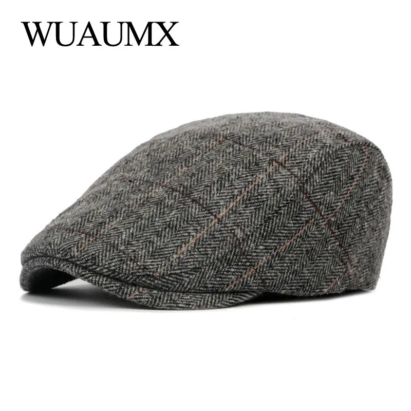 Wuaumx Topi Baret Musim Gugur Gaya Inggris Topi Ivy Datar Pria Topi ...