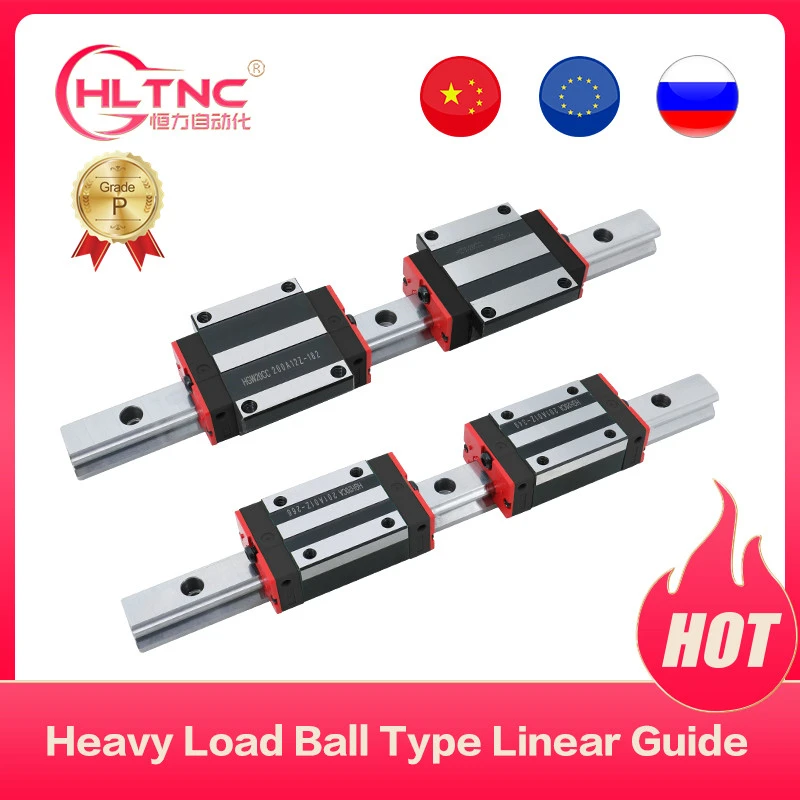 HLTNC 2pc HGR15 HGR20 hgr25 Square Linear Guide Rail w+4pc HGH15CA ...