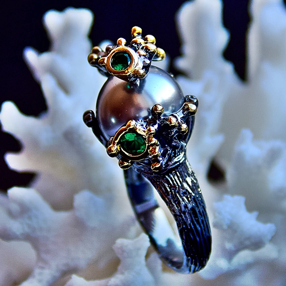 2019 new special Unique design Neo Gothic rings 2 tone plate dark grey ...