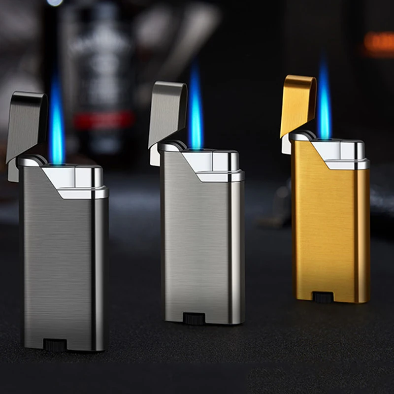 Ultra-thin-Metal-Lighters-Refillable-Butane-Gas-Torch-Jet-Lighter ...