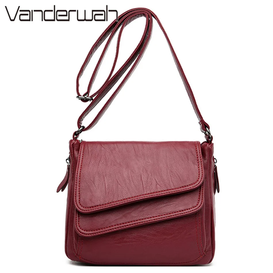 Multi pockets New Leather Luxury Handbags Women Bags Designer Shoudler ...