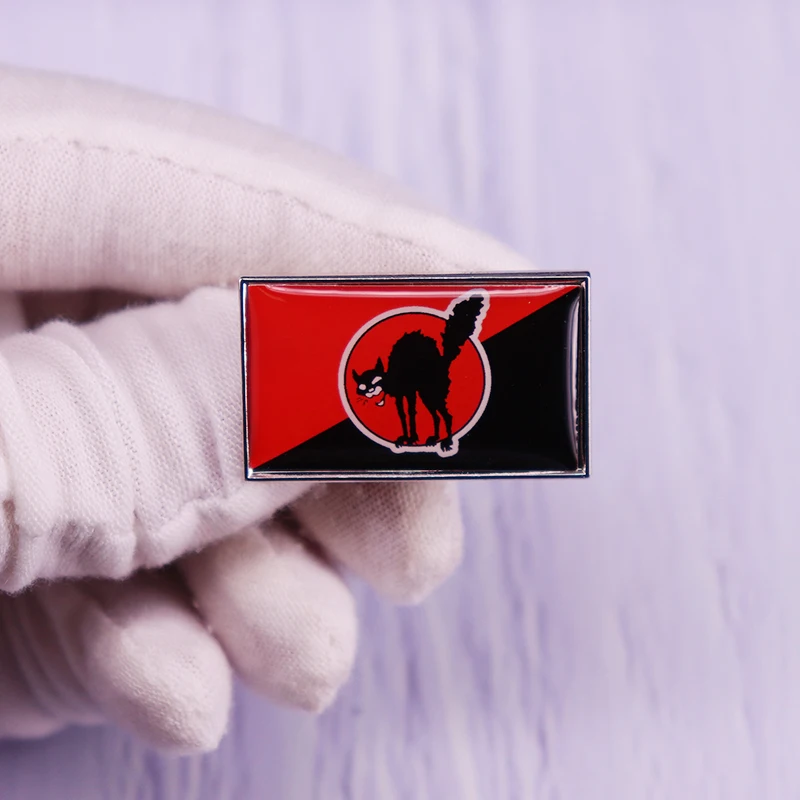 Anarcho-syndicalism Black Cat Symbol Pin - Brooches - AliExpress