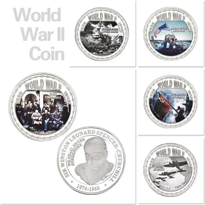 Warship-Tank-Gold-Plated-World-War-I-II-Silver-Commemorative-Coins-Set ...
