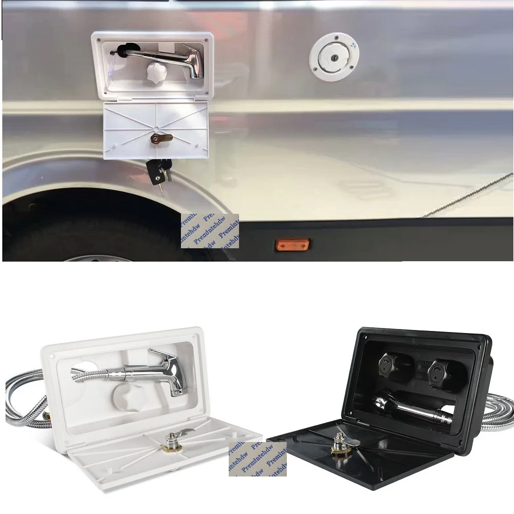 Recessed Flush Wall Mount RV Exterior Shower Kit Lock Hatch Handheld ...