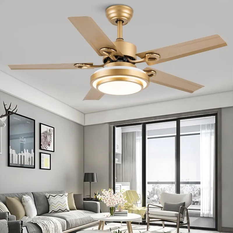 Stainless-steel-living-room-fan-light-dining-room-ceiling-fan-light ...