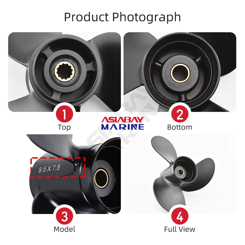 High Thrust Propeller Boatman High Thrust 4-Blade Propeller 8.7x5 - For ...