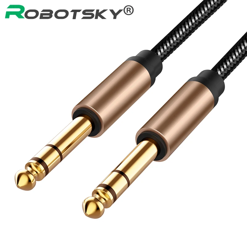 6-5mm-Jack-Audio-Cable-Nylon-Braided-for-Guitar-Mixer-Amplifier-6-35 ...