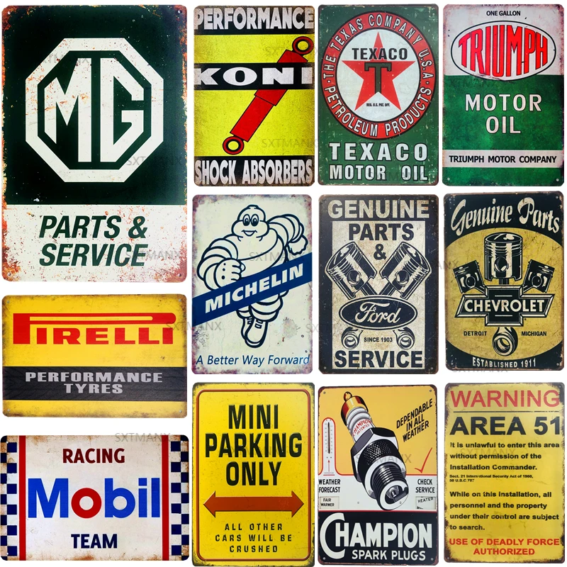 Shabby Chic Retro Metal Tin Signs Poster Plates Plaque Vintage Tires ...
