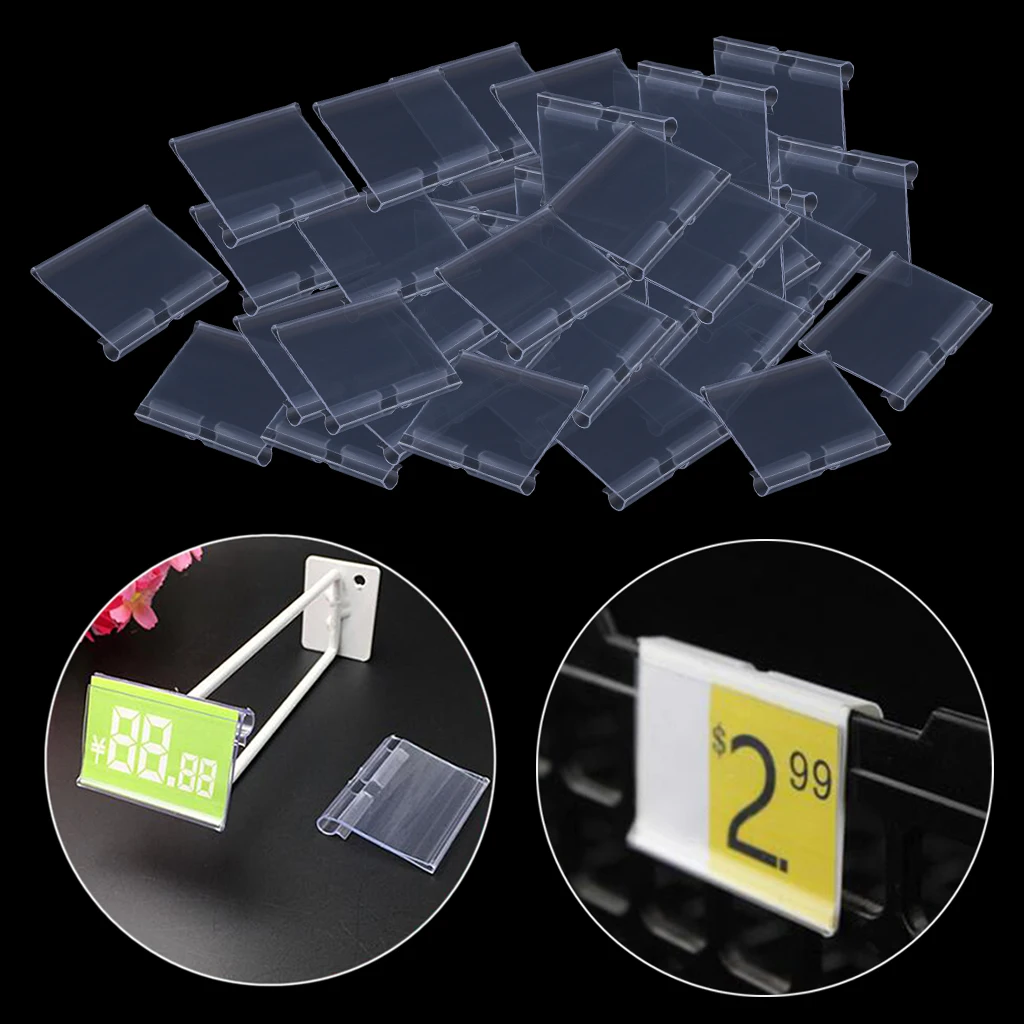 50-pack-Transparent-PVC-Shelf-Retail-Price-Tag-Label-Display-Holder ...