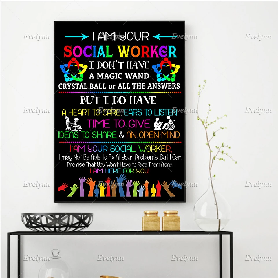 Social Worker Office Decor Posters,social Worker Inspirational Art ...