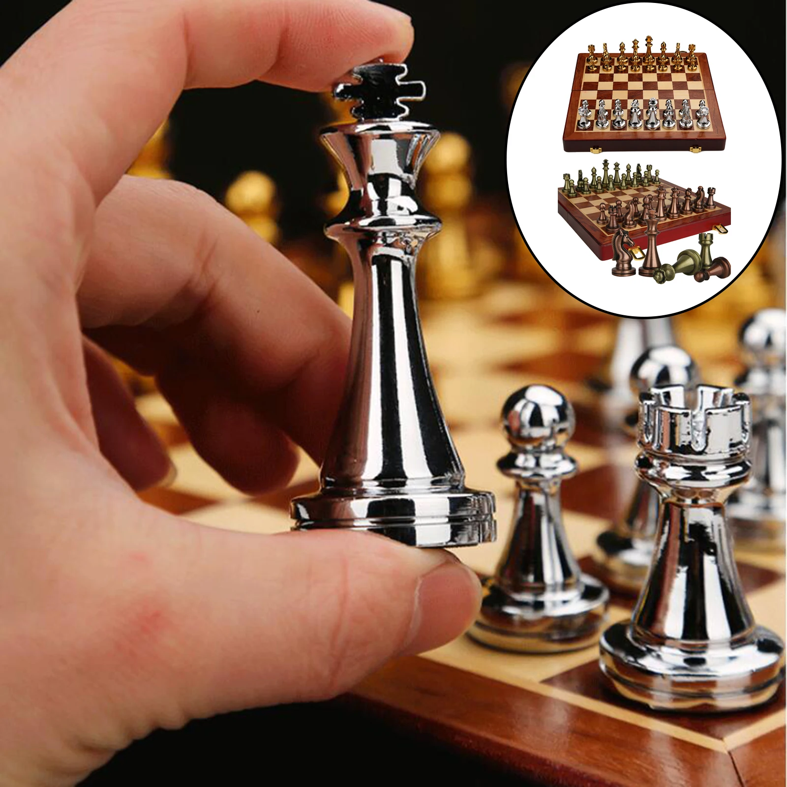 Pro-Metal-Chess-Set-Board-for-Adults-and-Kids-with-Metal-Pieces-Board ...