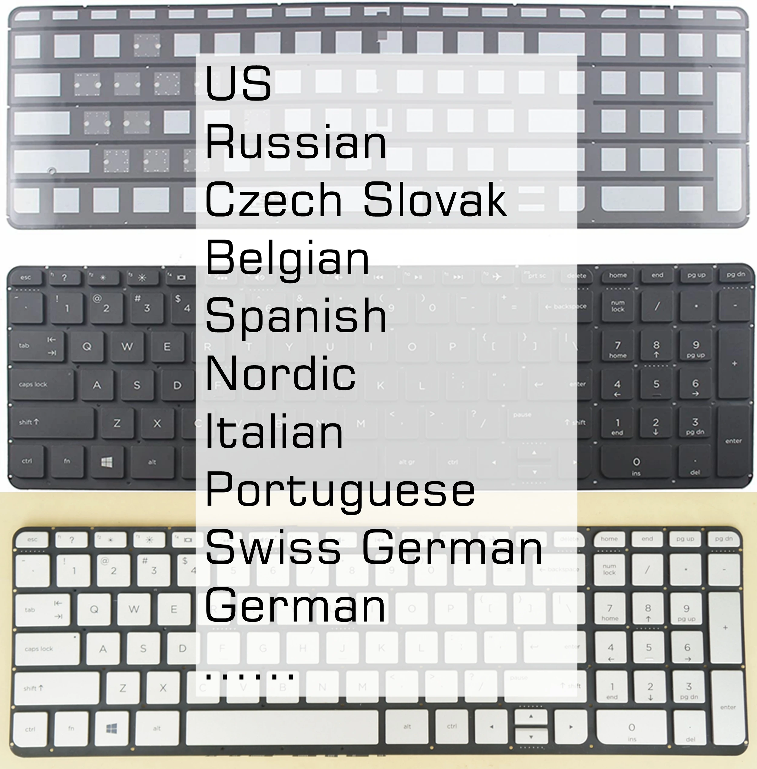 Nordic-Italian-Portuguese-Swiss-German-Keyboard-For-HP-Envy-17-K000-17t ...