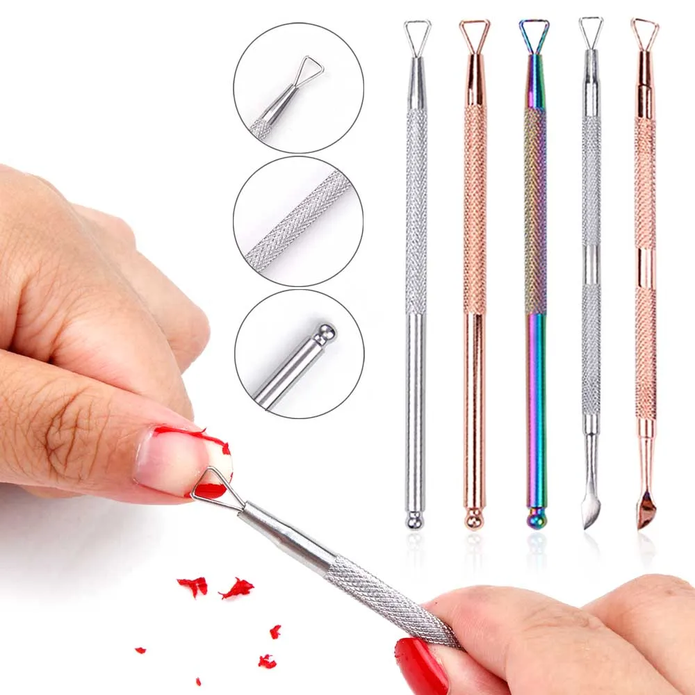 Nail Remover Gel Polish Remover Culticle Pusher Stainless Steel Stick ...