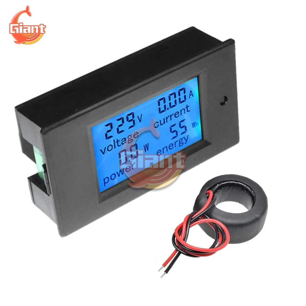 AC 80 260V DC 6.5 100V 20A 50A 100A LCD Digital Voltmeter Ammeter Power Meter kWh Watt Energy ...