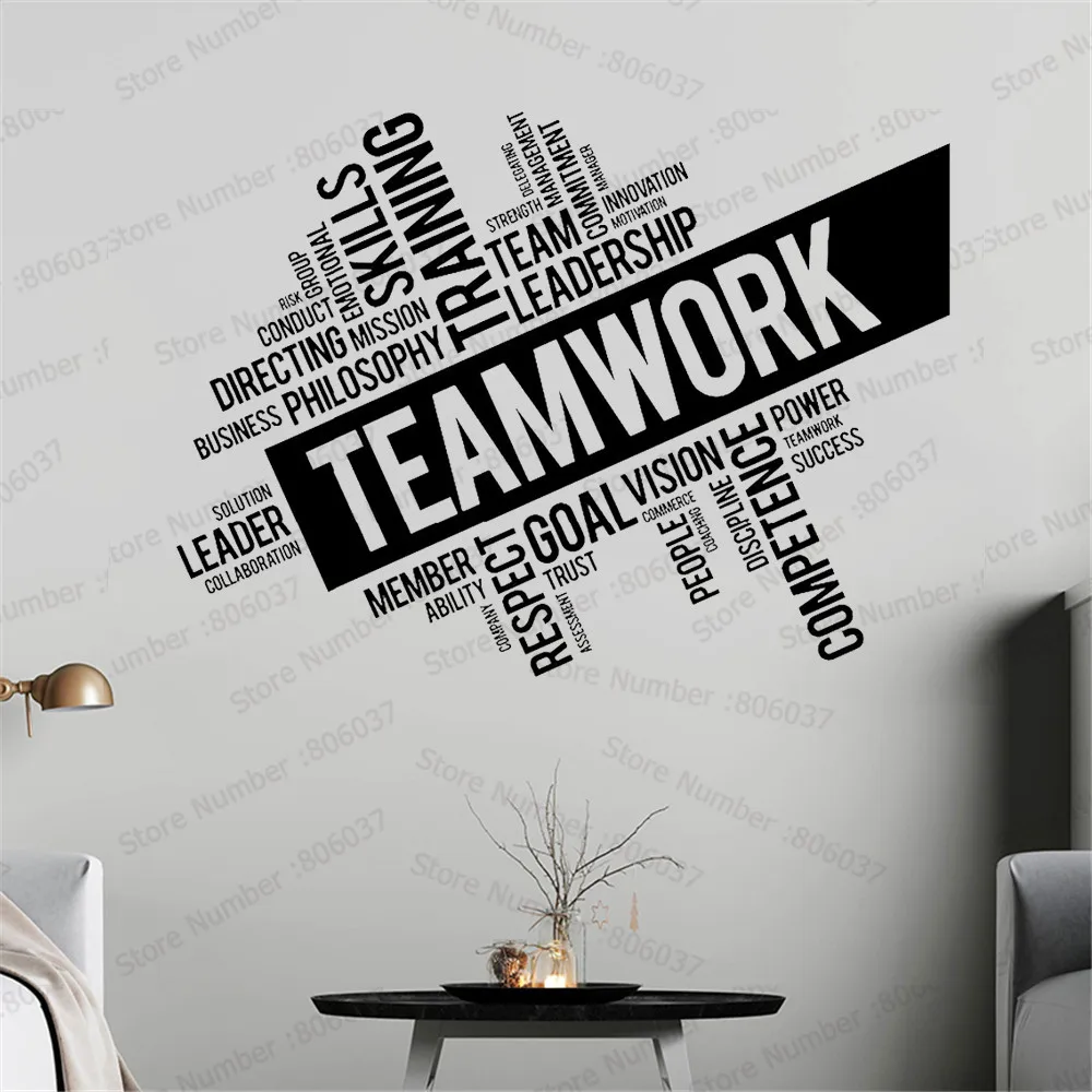 Teamwork Inspirational Words Wall Decals Cooperation Sign Vinyl Wall ...