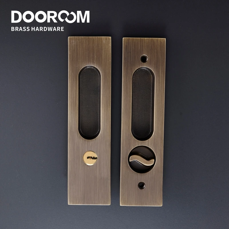 Dooroom Brass Sliding Door Lock Modern American Push Pull Hidden Handle ...