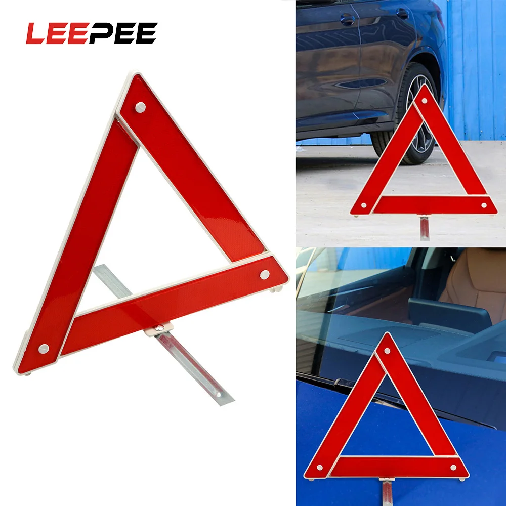 LEEPEE Car Triangle Warning Sign Reflective Stop Sign Board Auto ...