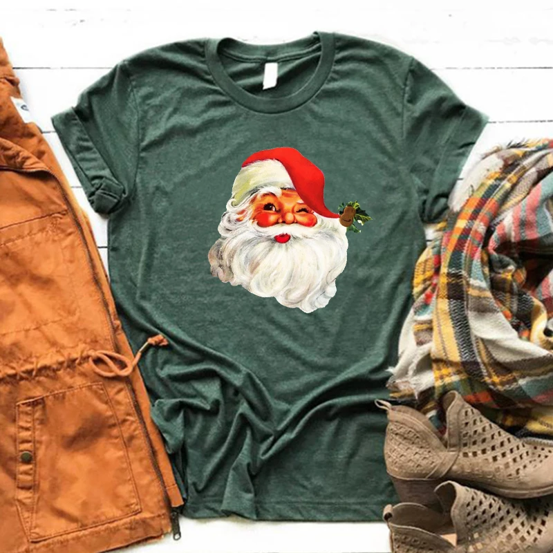 Retro Santa Tee Santa Vintage Graphic Tshirt Merry Christmas Shirt ...