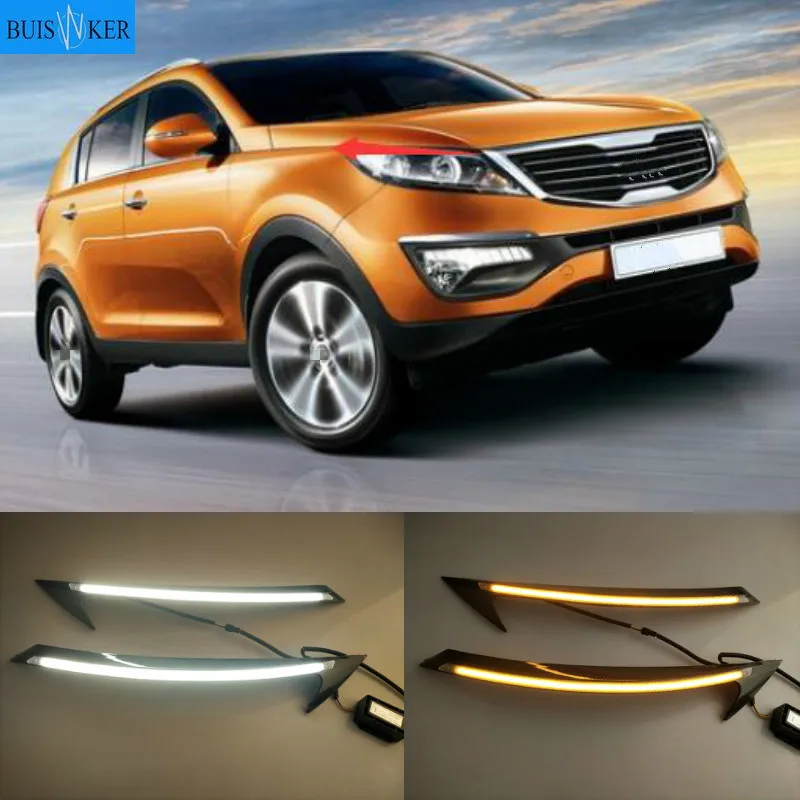 2PCS-LED-For-Kia-Sportage-2011-2012-2013-2014-2015-DRL-Daytime-Running ...
