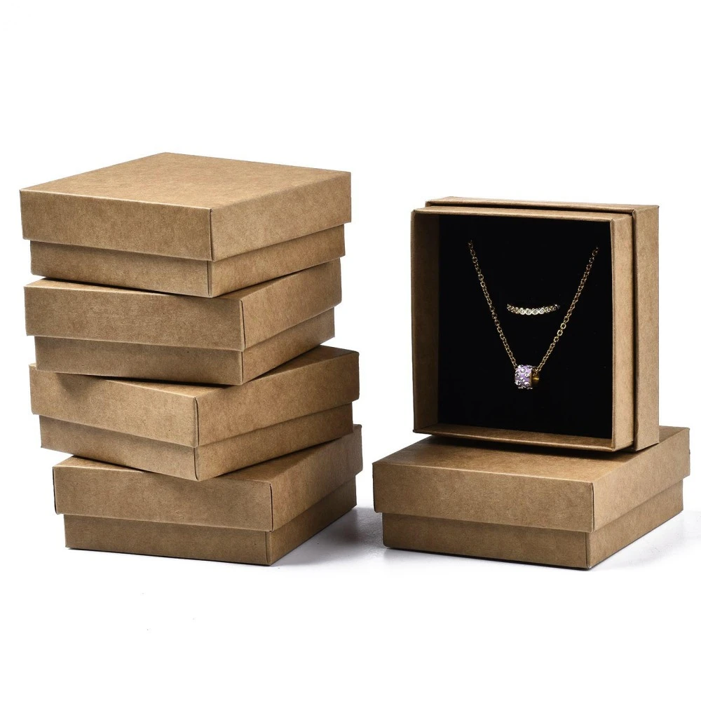 12pcs Cardboard Jewelry Boxes Square for Earring Necklace Jewellry Gift ...