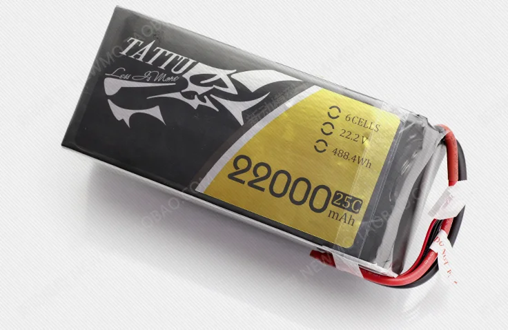 TATTU 22000mAh 22.2V 6S 488wh LiPO Battery Burst 25C for Big Load ...