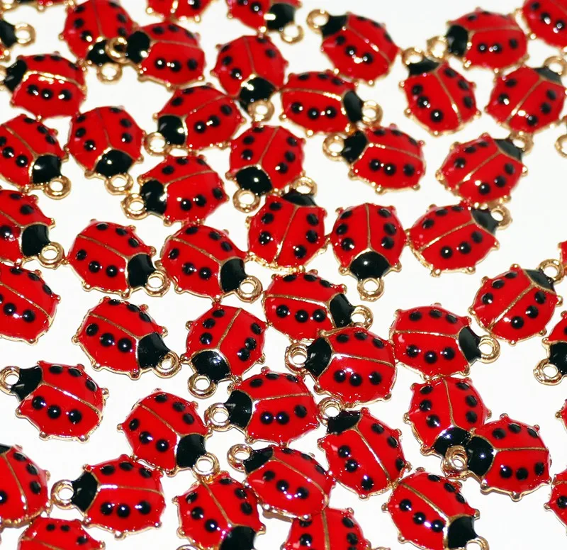 20-Pcs-Lot-Gold-Tone-Miraculous-Ladybug-Accessories-Red-Charm-Pendant ...