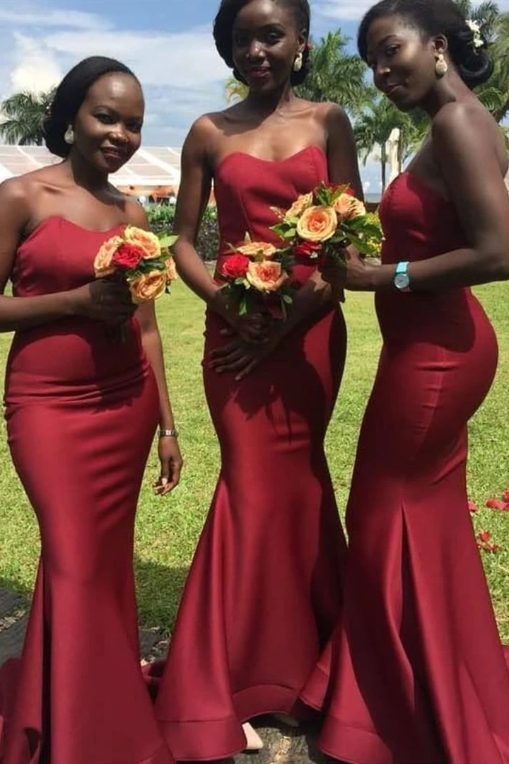 Dark Red Bridesmaid Dresses