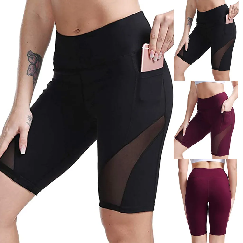 Women's High Waist Yoga Short Abdomen Control Training Running Yoga ...