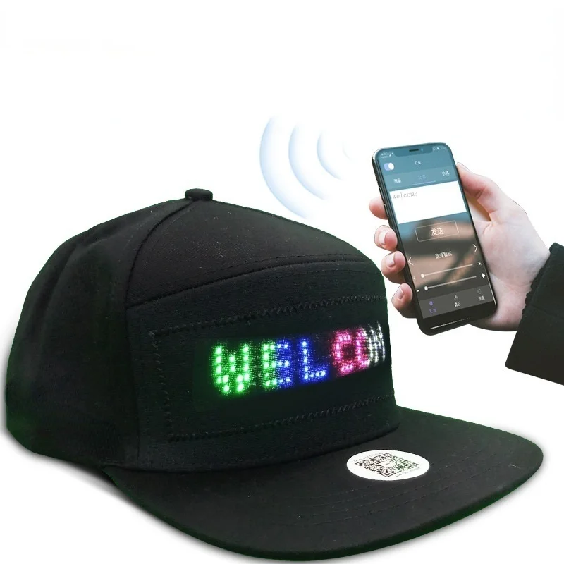 Smart-LED-Display-Screen-Hats-Party-Club-Bar-Baseball-Cap-Men-Women ...